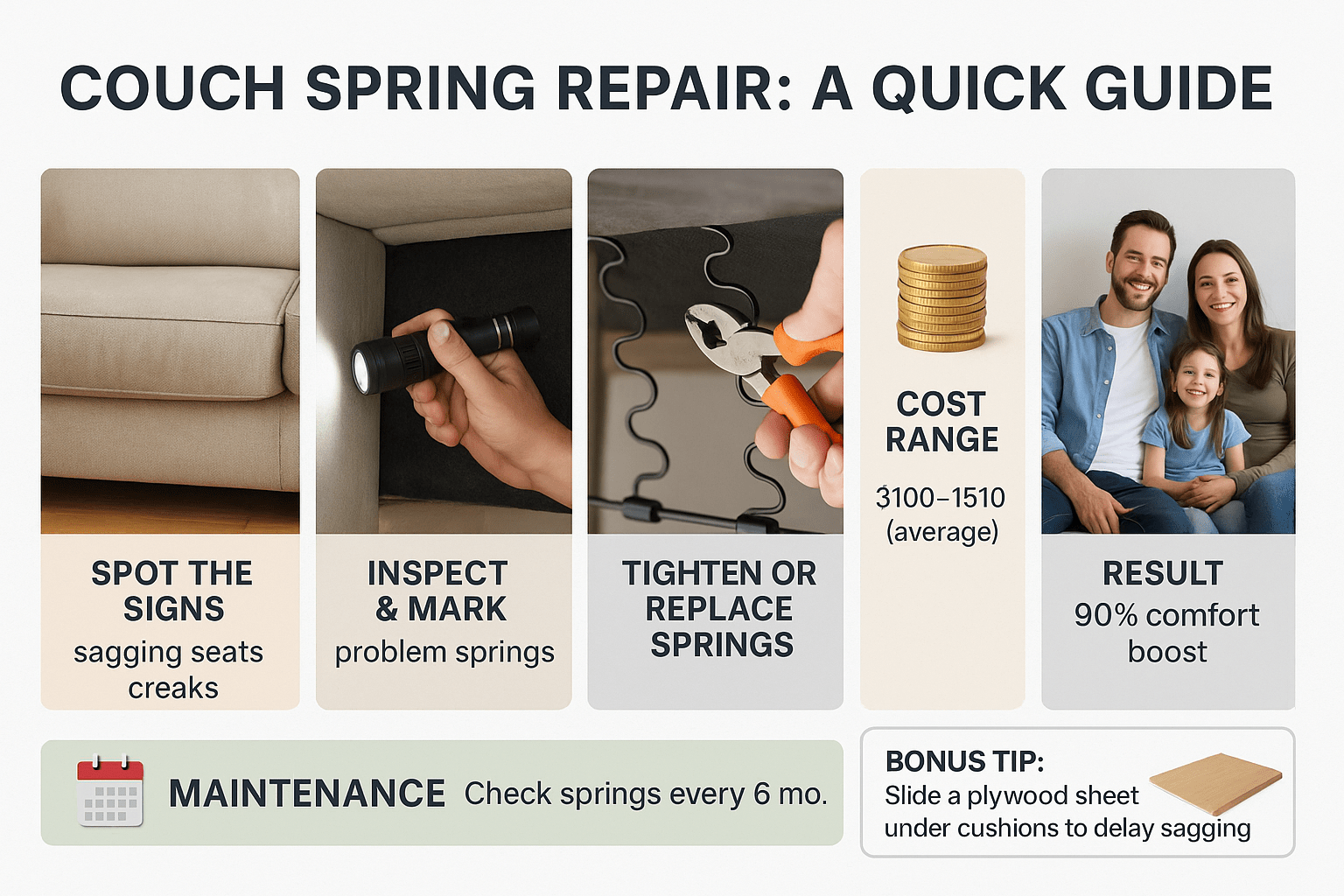 How I Repaired My Couch Springs - Carpet Cleaning Force